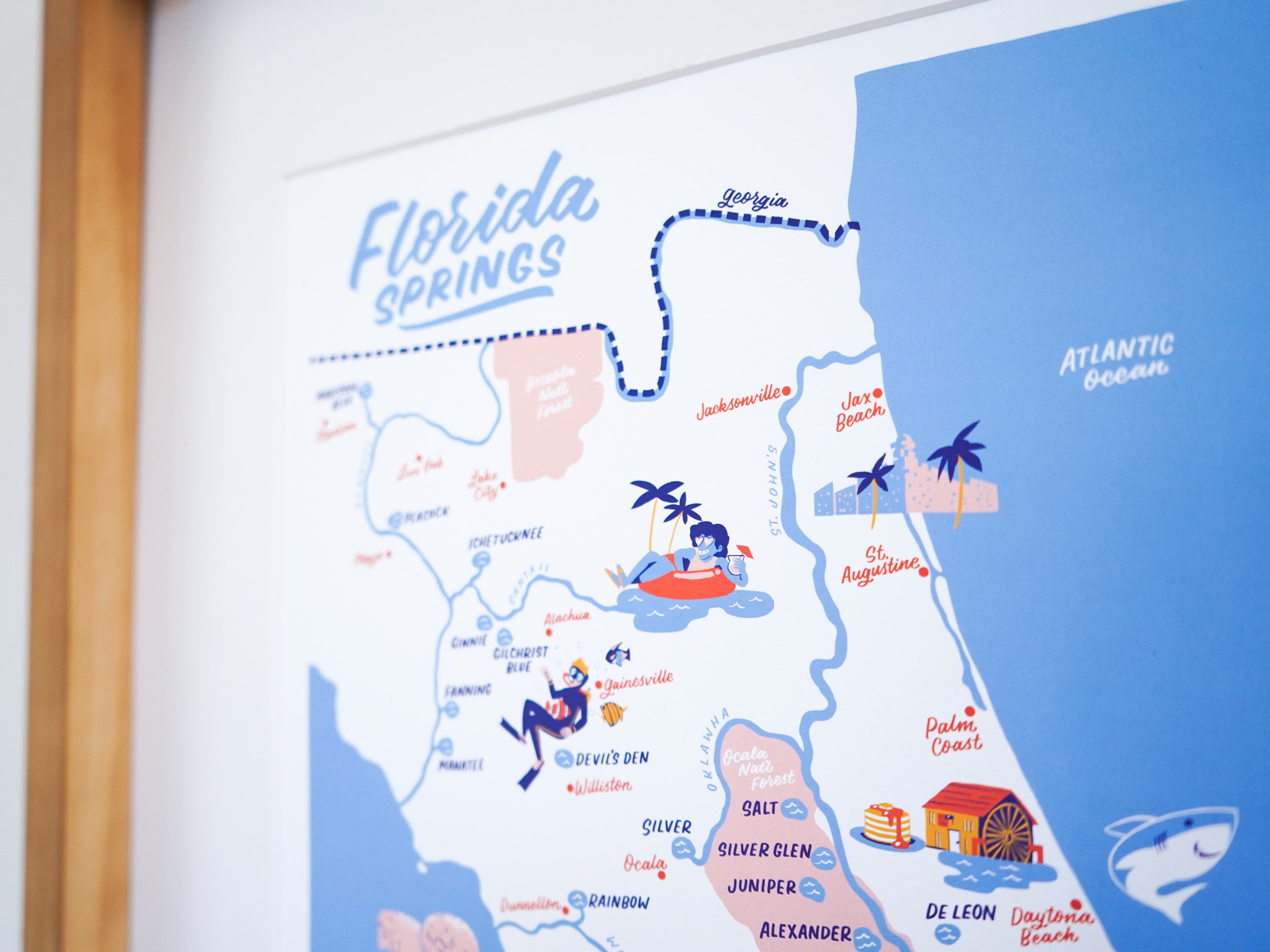 Florida Springs Map | Etsy