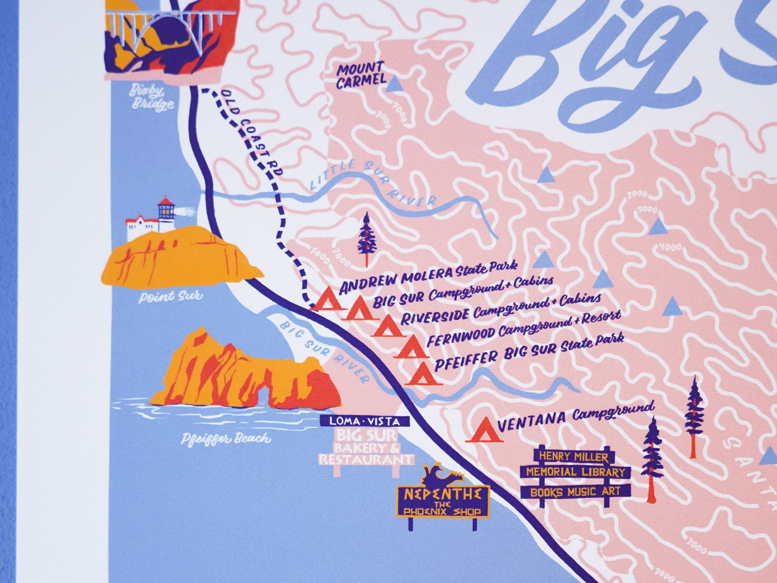 Big Sur Map | Etsy