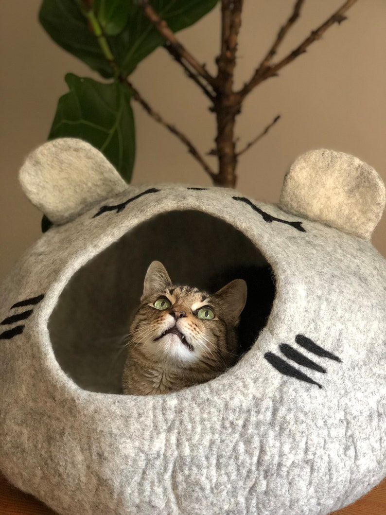 Extra Large Cat Cave XL Cat Bed Cat House 100% Wool Felted - Etsy