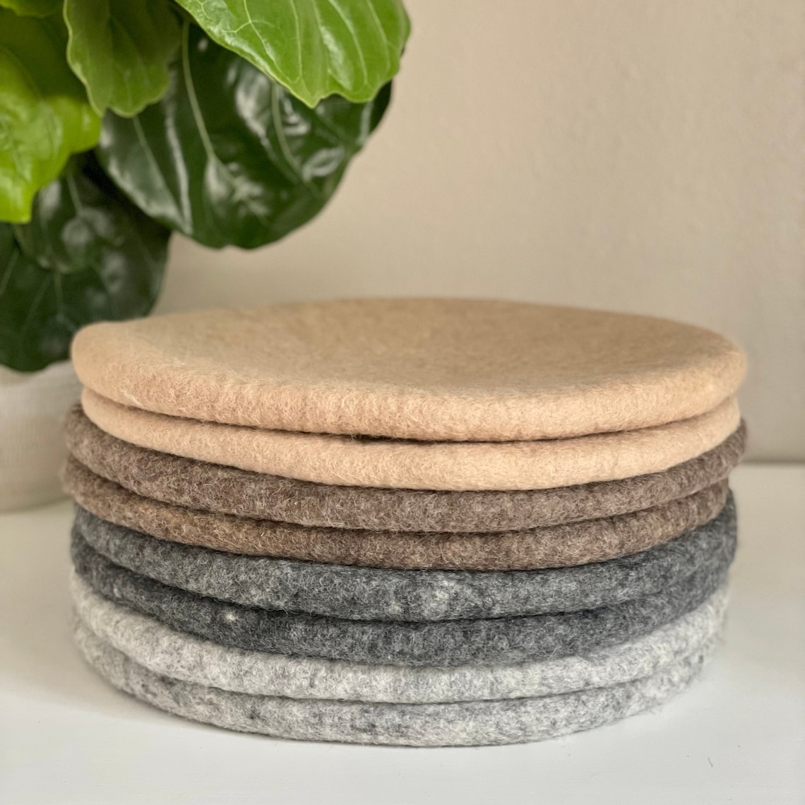 Handmade Wool Chair Pad/ Wool Chair Cushion/ Round Chair Pad/ - Etsy