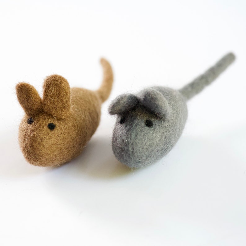 Wool Cat Toy Interactive Wool Mouse/ Kitten Toy/ Cat Toy Mouse/ Felted ...