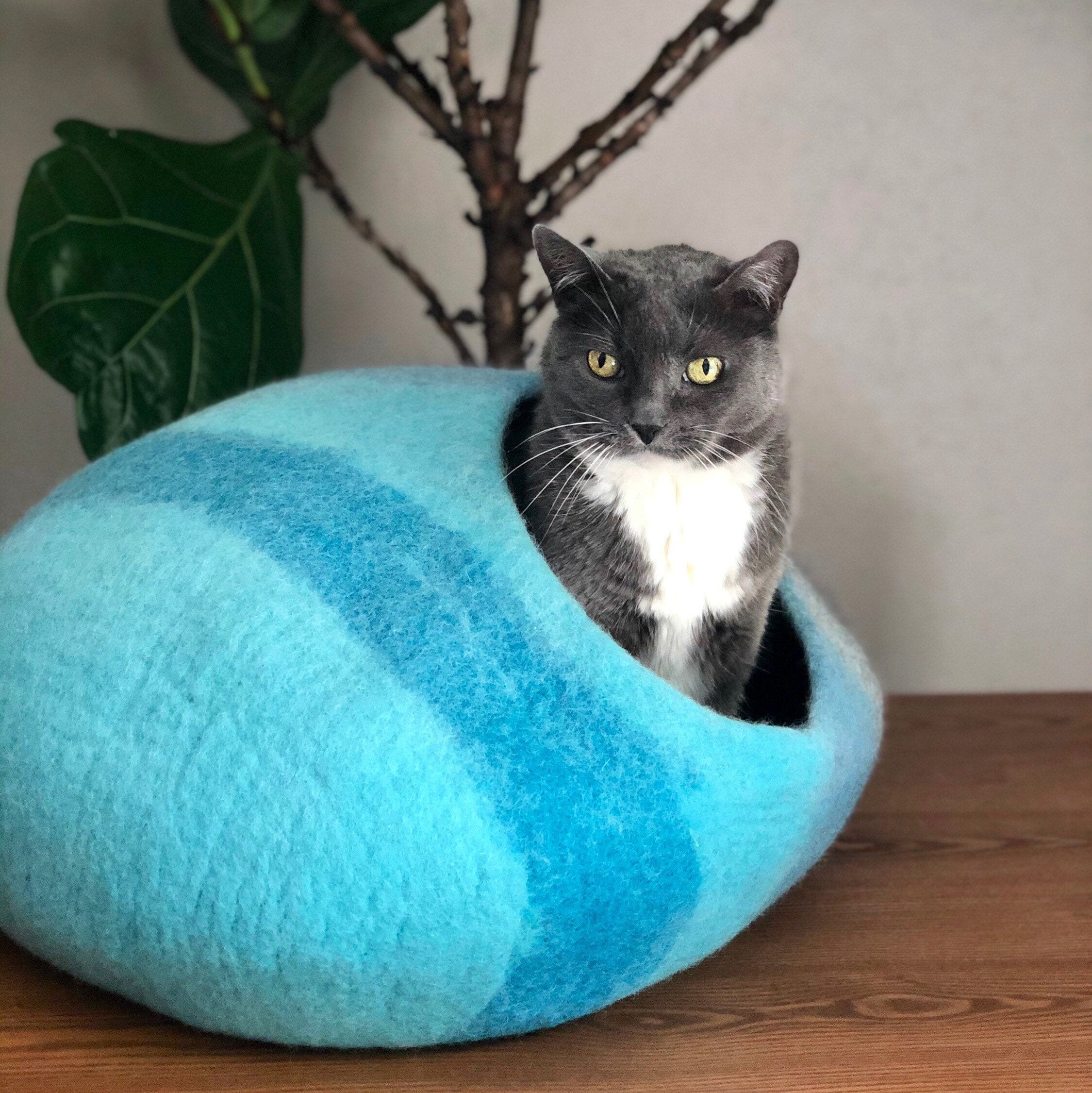 Wool Cat Cave / Large Cat Cave/ Wool Cat Bed/ Felted Wool Cat | Etsy