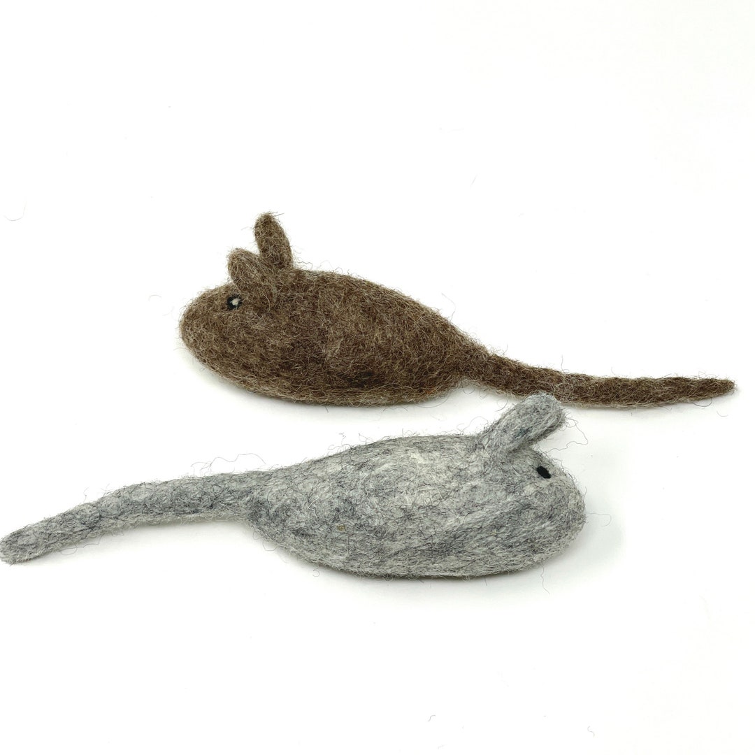 Wool Cat Toy Interactive Wool Mouse/ Kitten Toy/ Cat Toy Mouse/ Felted ...
