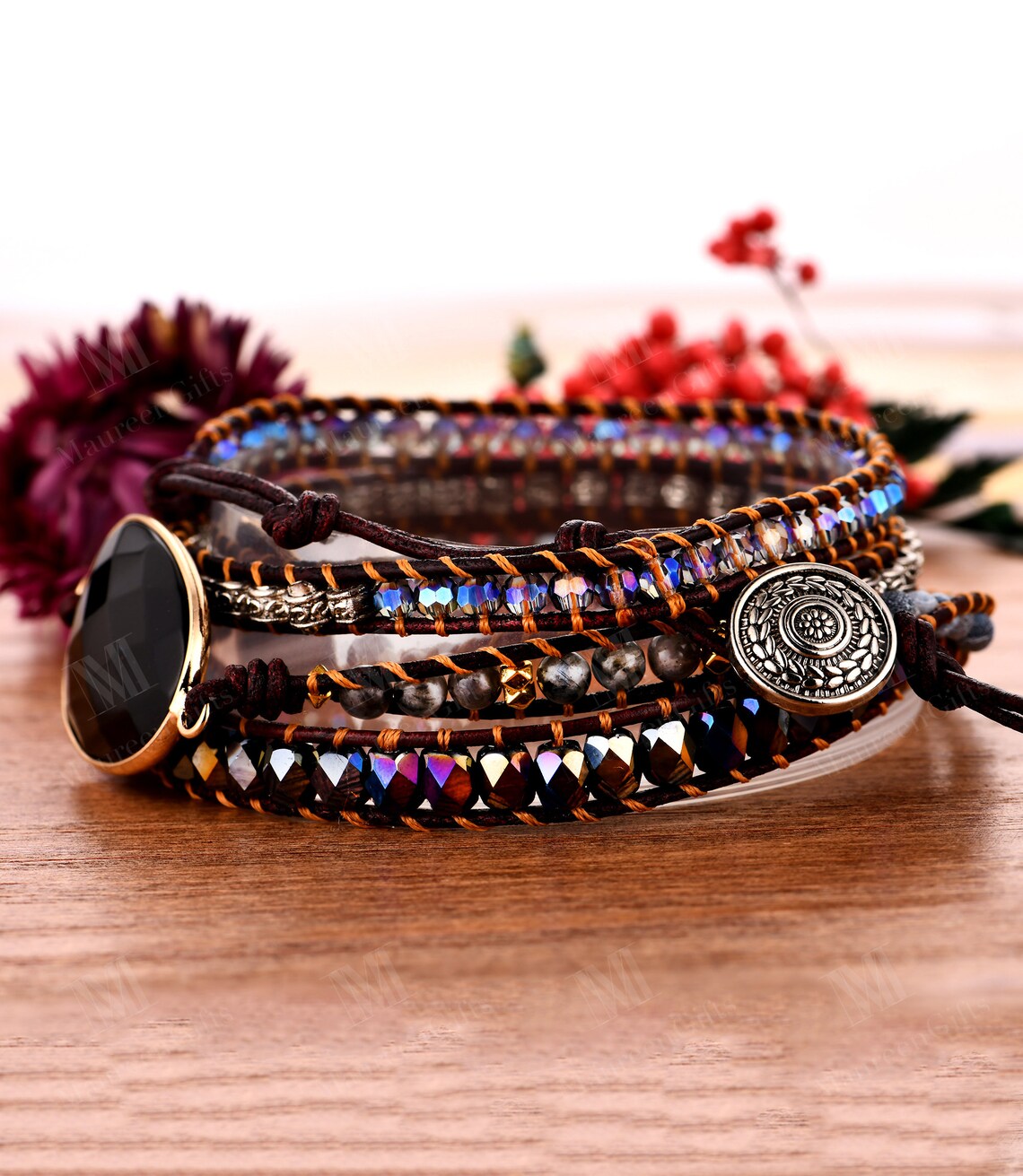 Hippie Style Bracelet Leather Bracelets Wrap Bracelet Set Etsy