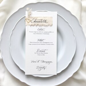 Menu Bohème Porte Nom En Tissu Pour Mariage Ou Baptême, Menu Marque ...