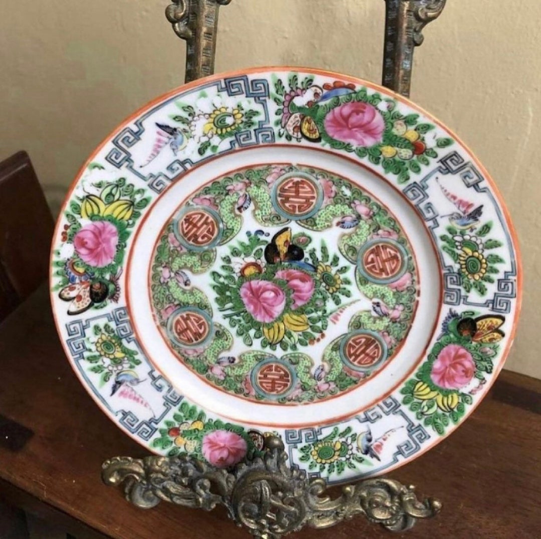 Vintage Rose Canton Plates - Etsy