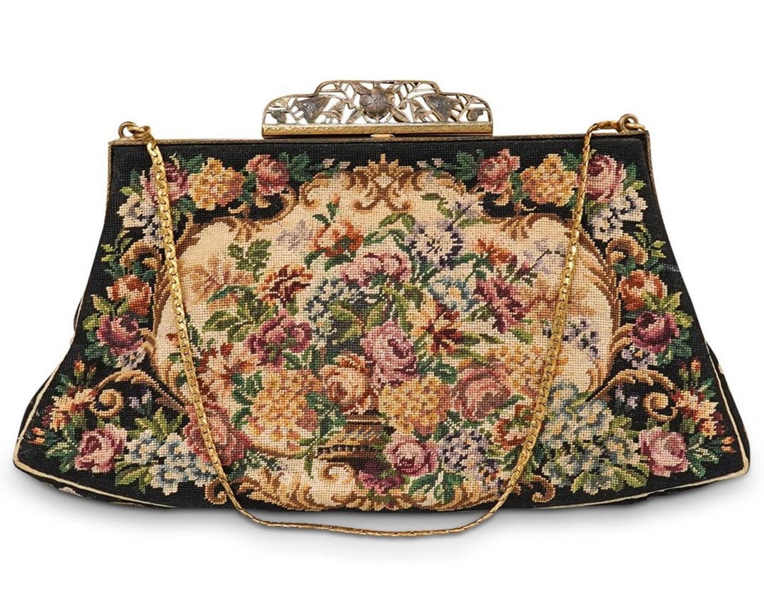 Antique Needlepoint Purse - Etsy