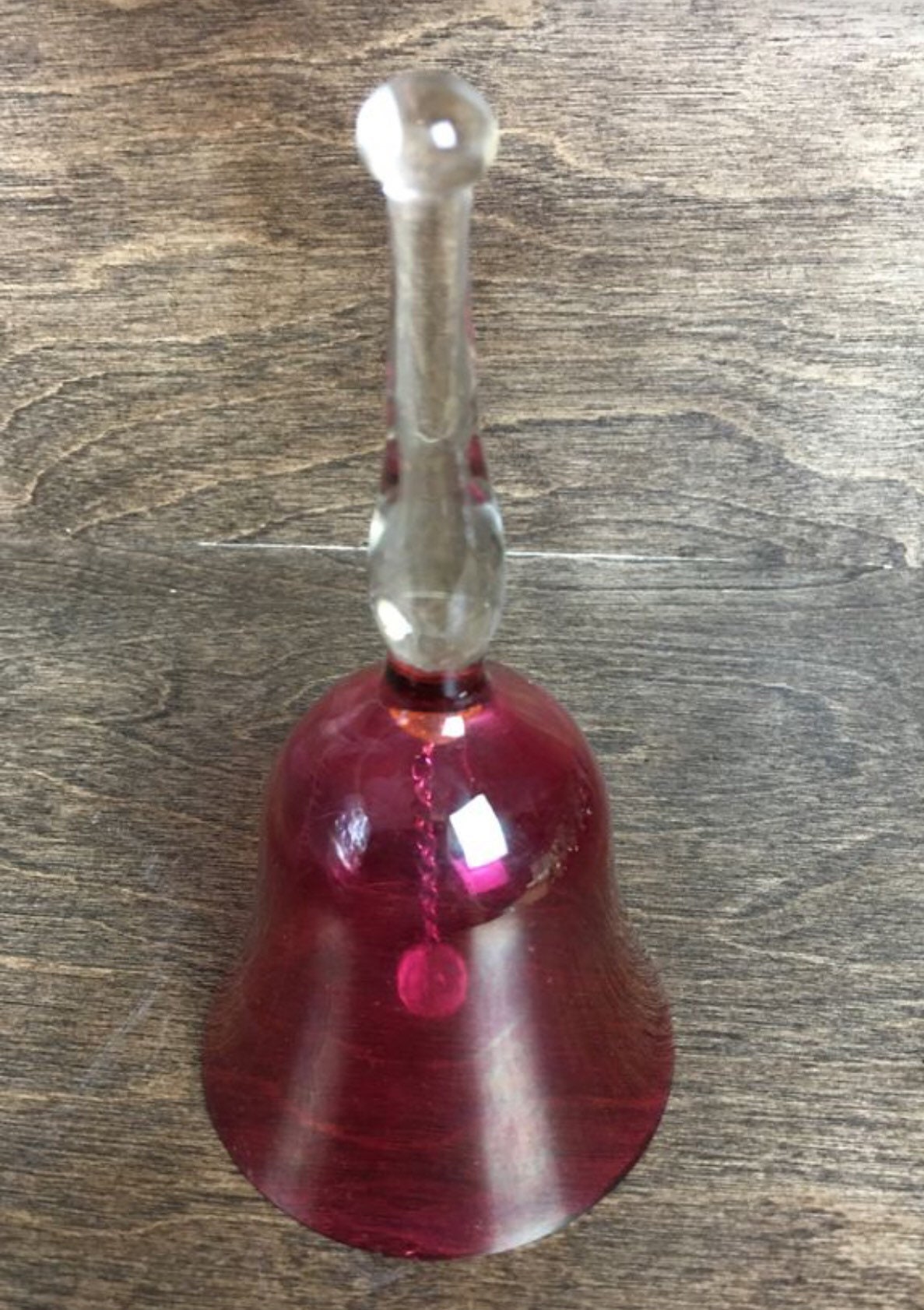 VTG Fine Cranberry Red Crystal Bell With Hand Etched Flower - Etsy