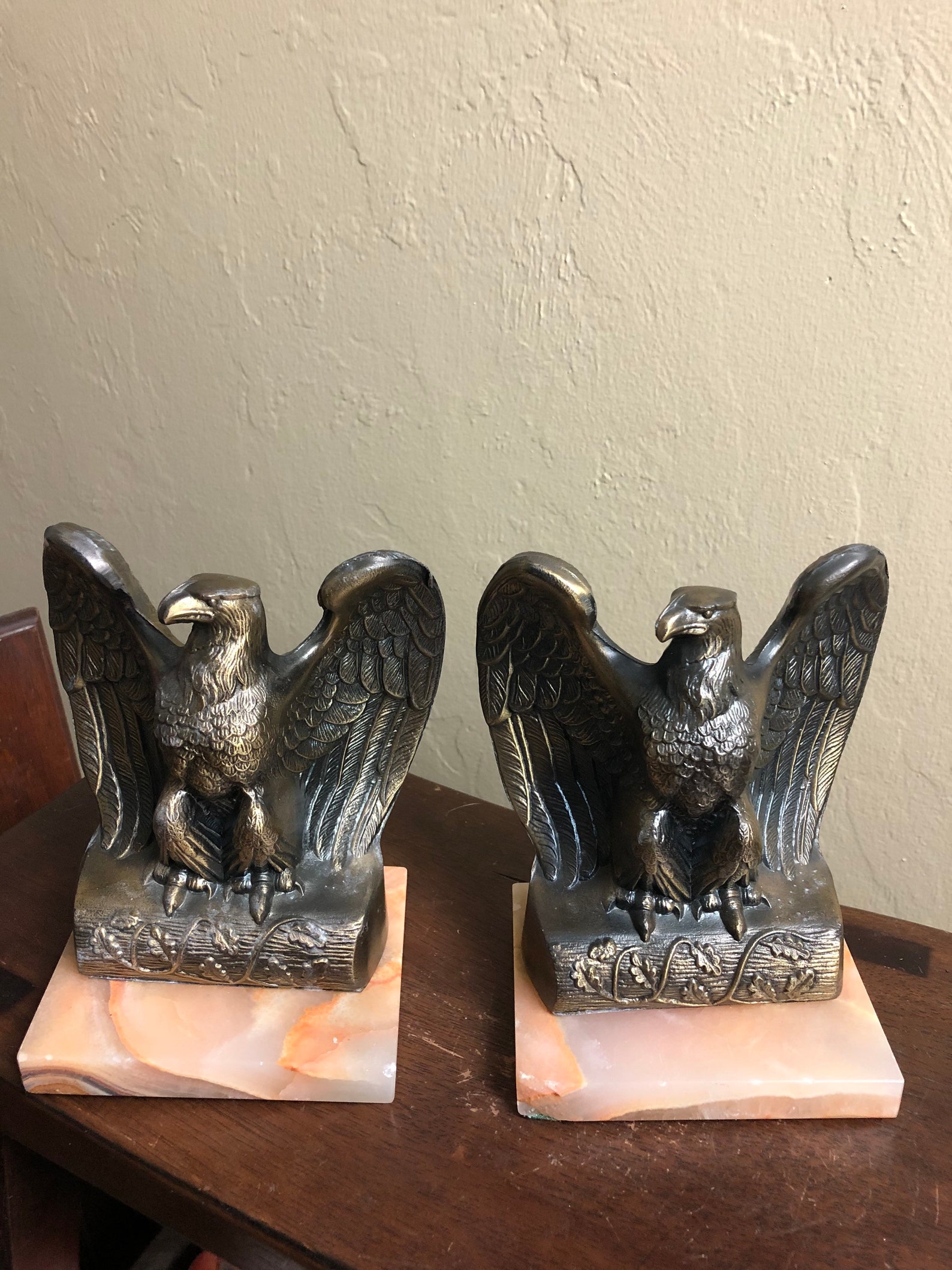 A Pair of Brass Eagle Bookends - Etsy UK
