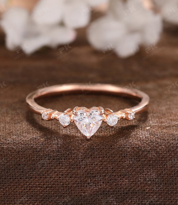 Gold Heart Promise Rings