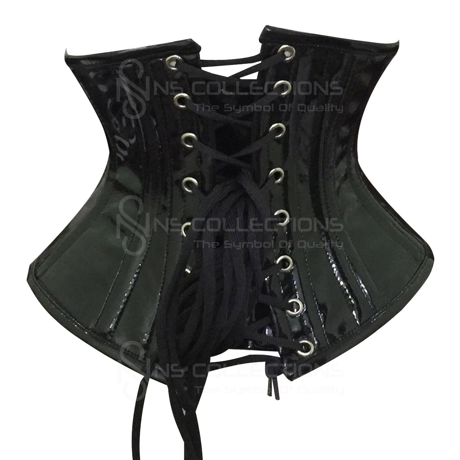 Steel Boned Black PVC Waist Cincher Waspie Underbust Victorian - Etsy