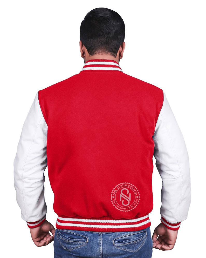 Varsity Jacket Letterman Baseball Bomber Style Red Wool Blend | Etsy
