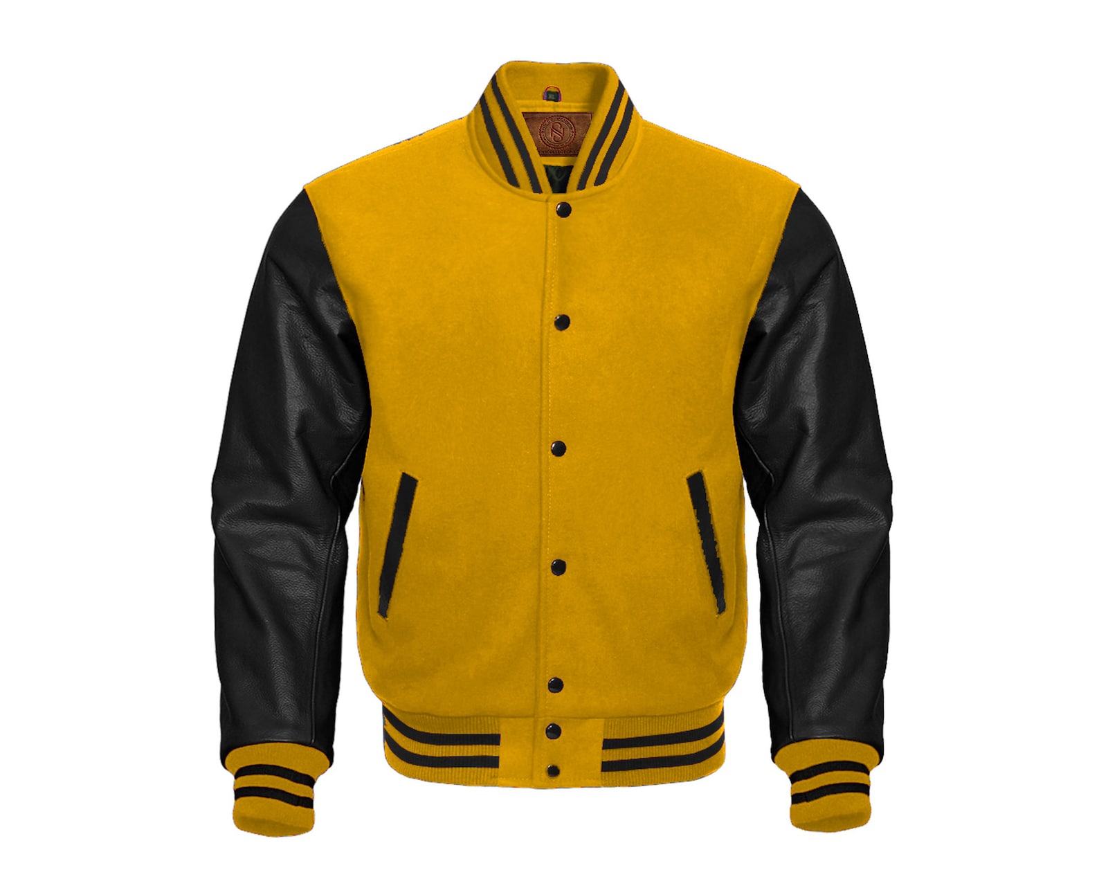 Varsity Jacket Letterman Baseball Bomber Style Yellow Wool | Etsy