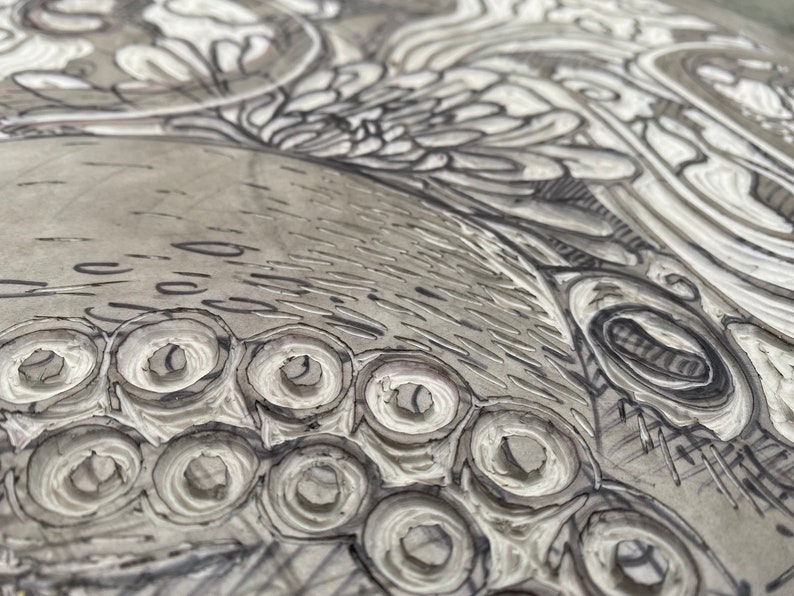 Octopus Block Print - Etsy