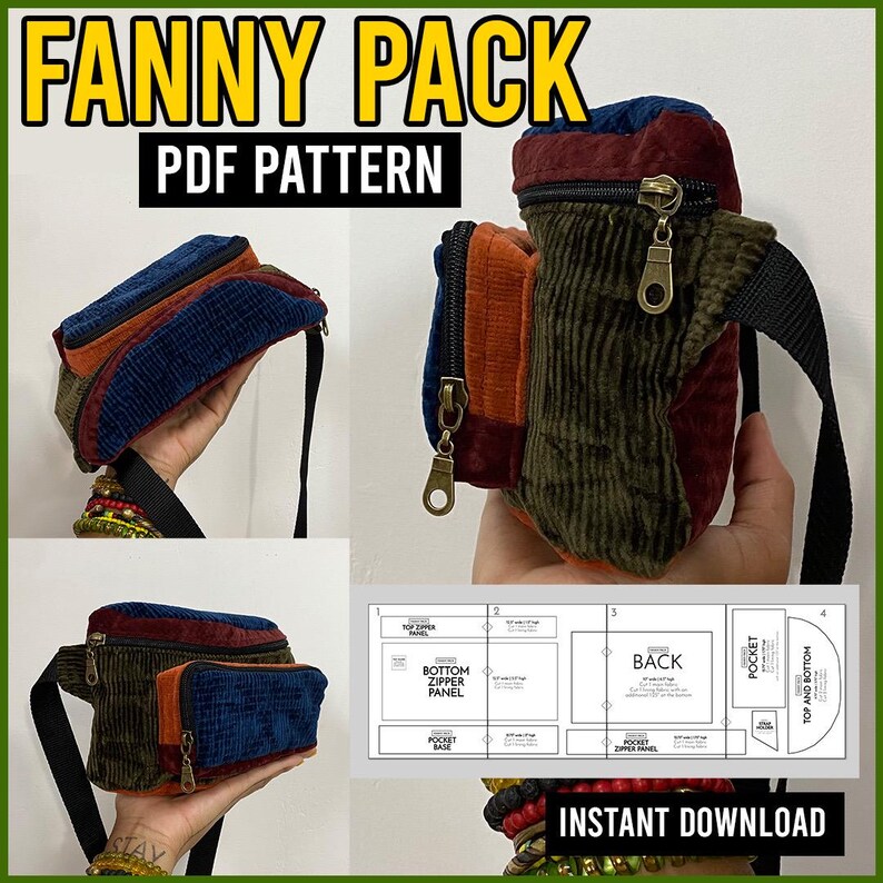 Fanny Pack / Bum Bag | Digital PDF Sewing Pattern | Instant Download - Etsy