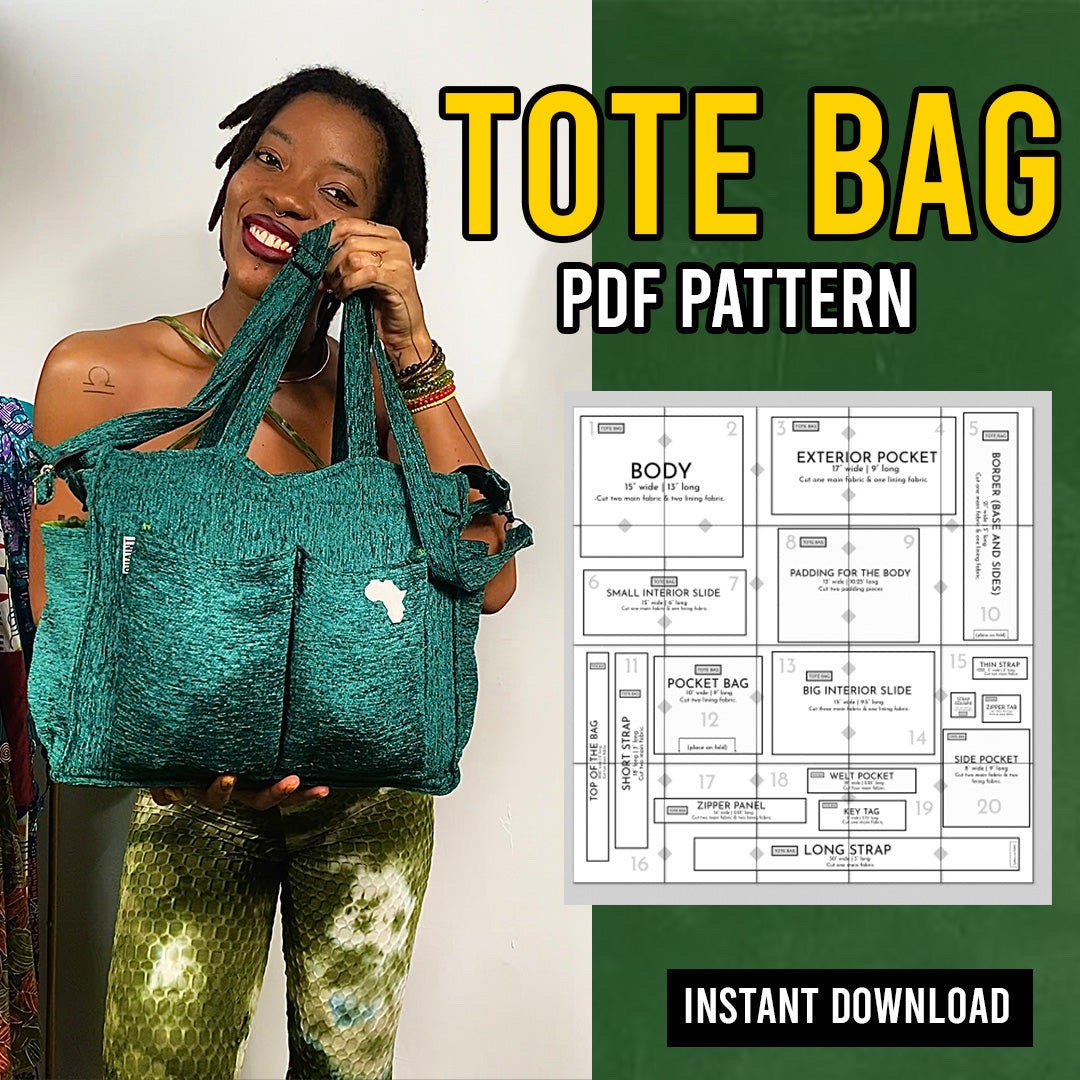 Tote Handbag | Digital PDF Sewing Pattern | Instant Download - Etsy