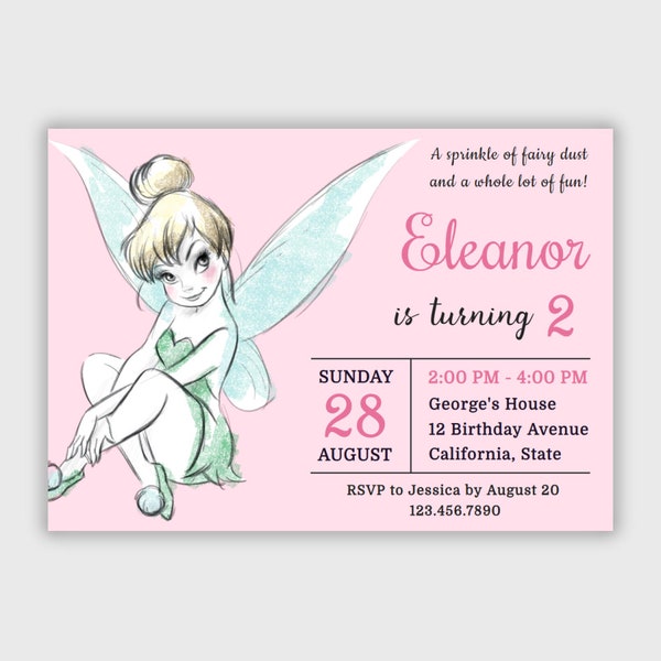 Tinkerbell Invitation - Etsy