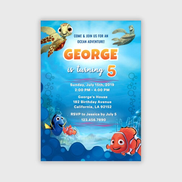 Finding Nemo Thank You Tags Digital File Instant Download - Etsy Canada