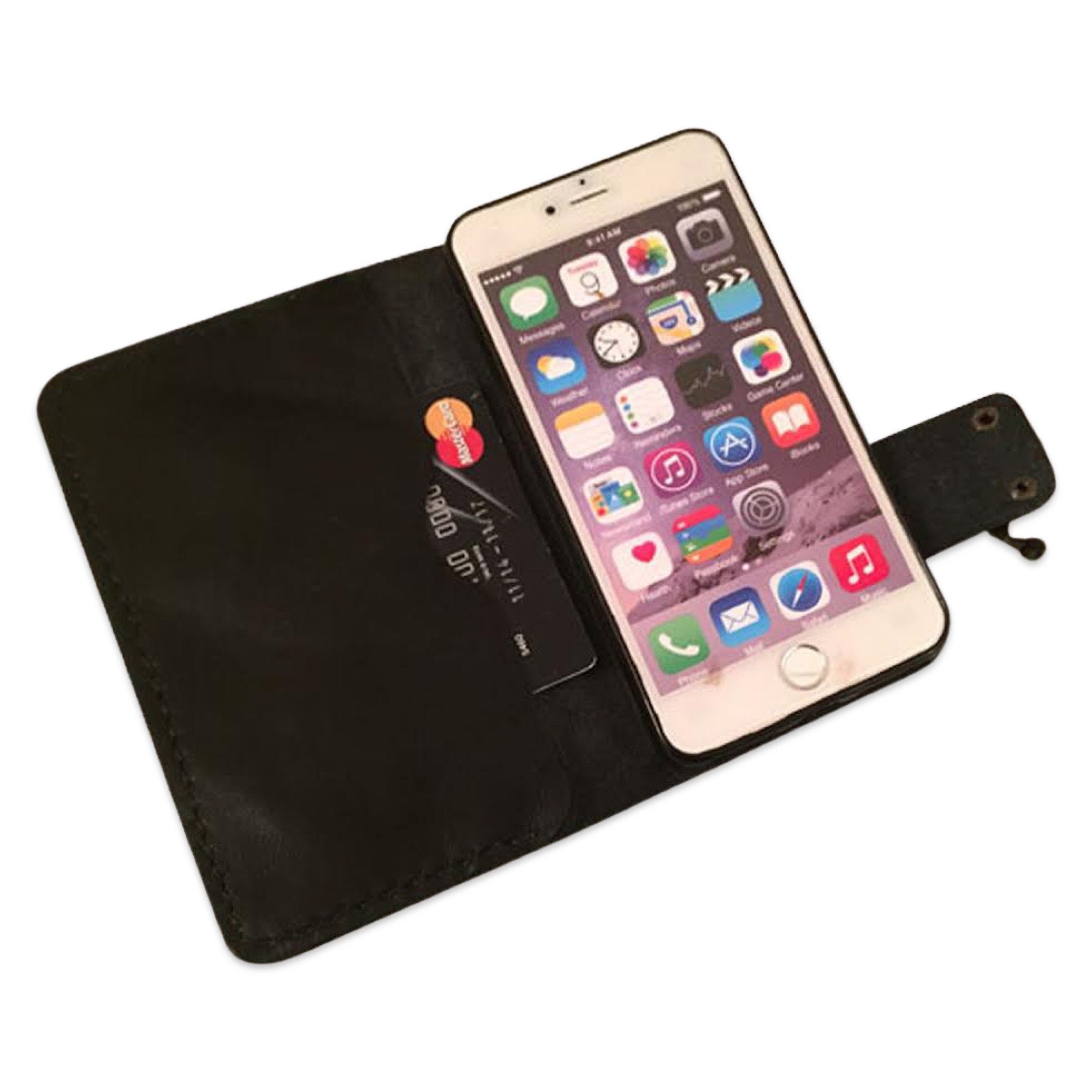 Personalized Retro Style Steampunk Genuine Brown Leather iPhone Folio ...