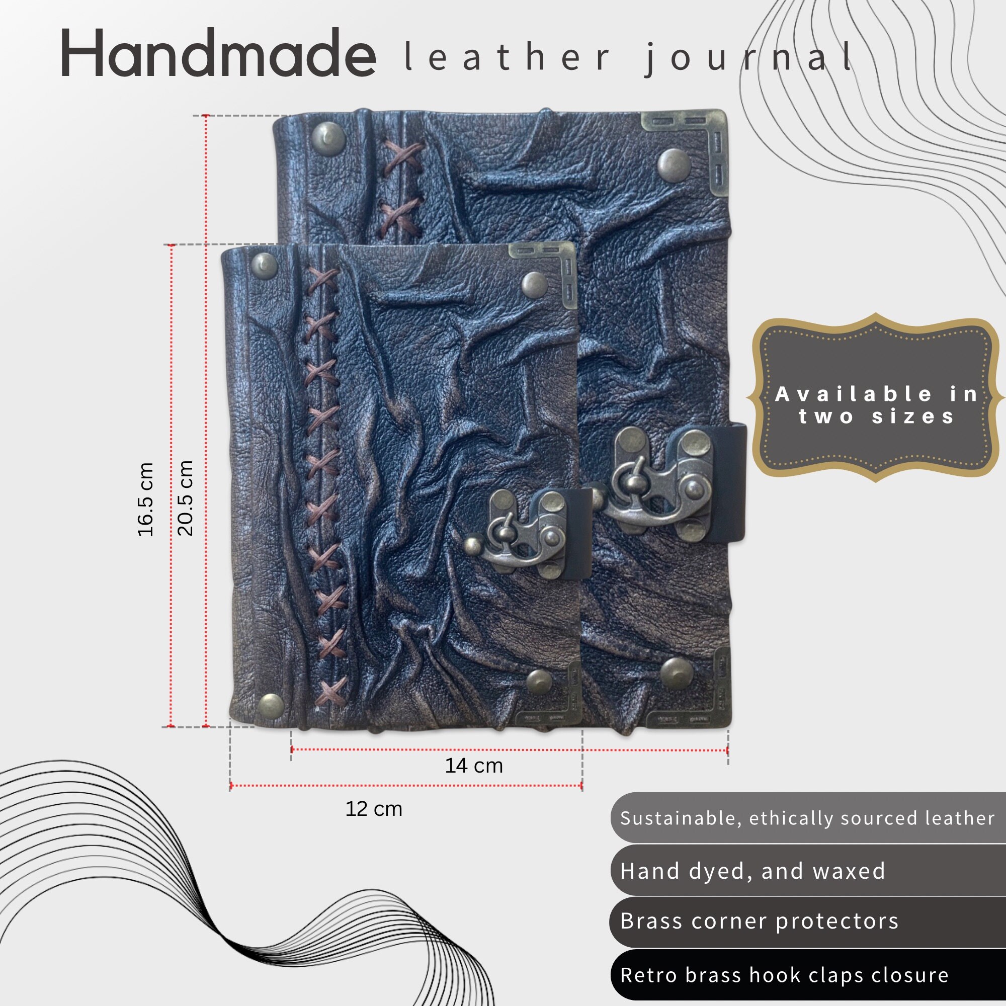 Handmade Distressed Leather Bound Journal, Drawing Sketchbook, Notebook ...