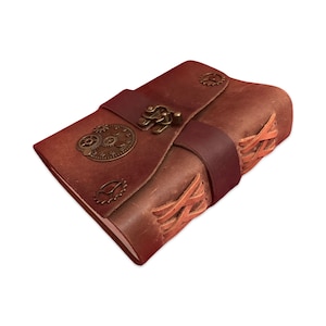 Steampunk-inspired Handmade Leather Journal, Rustic Leather Diary ...