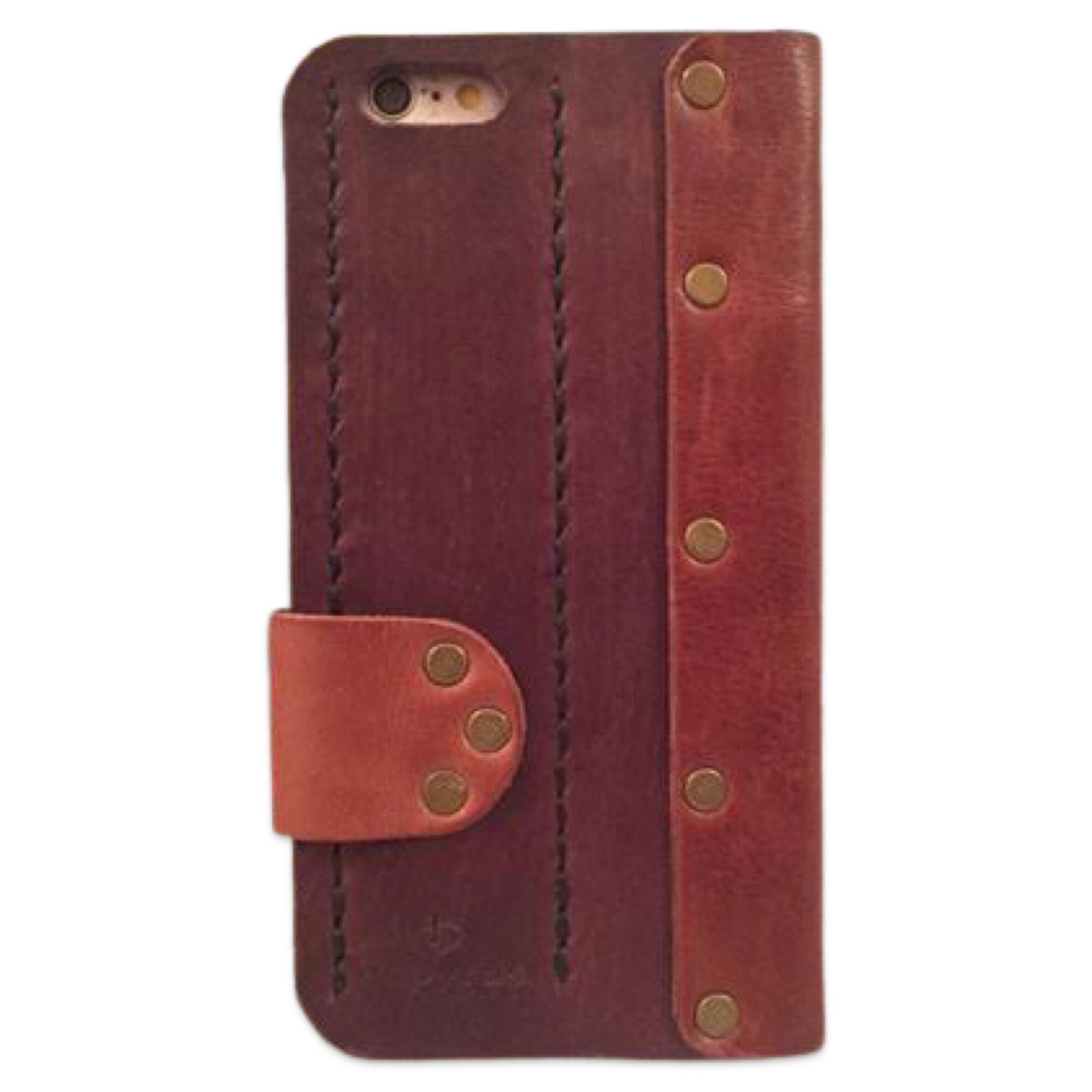 Personalized Retro Style Steampunk Genuine Brown Leather iPhone Folio ...