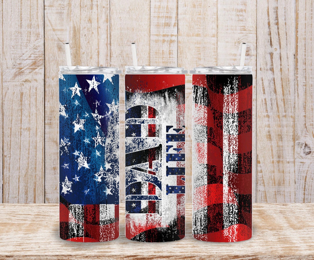 Dad Life USA Flag Sublimated Tumbler, Sublimation, Skinny, 20oz ...