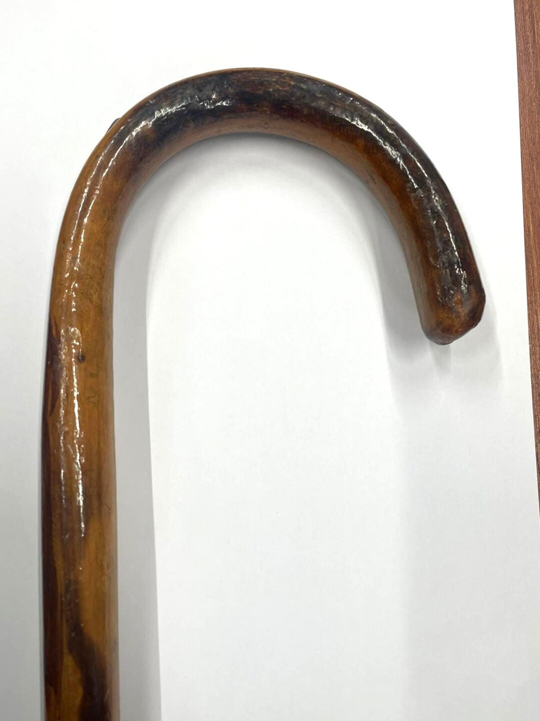 Vintage Wooden Crook Handle Walking Stick - Etsy