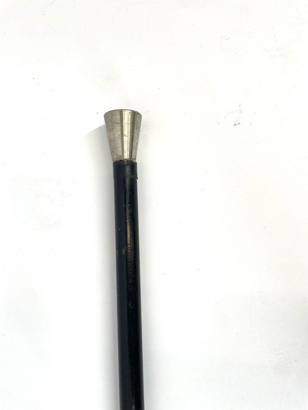 Vintage Formal Black Cane With Cone/ Metal Cap Handle - Etsy