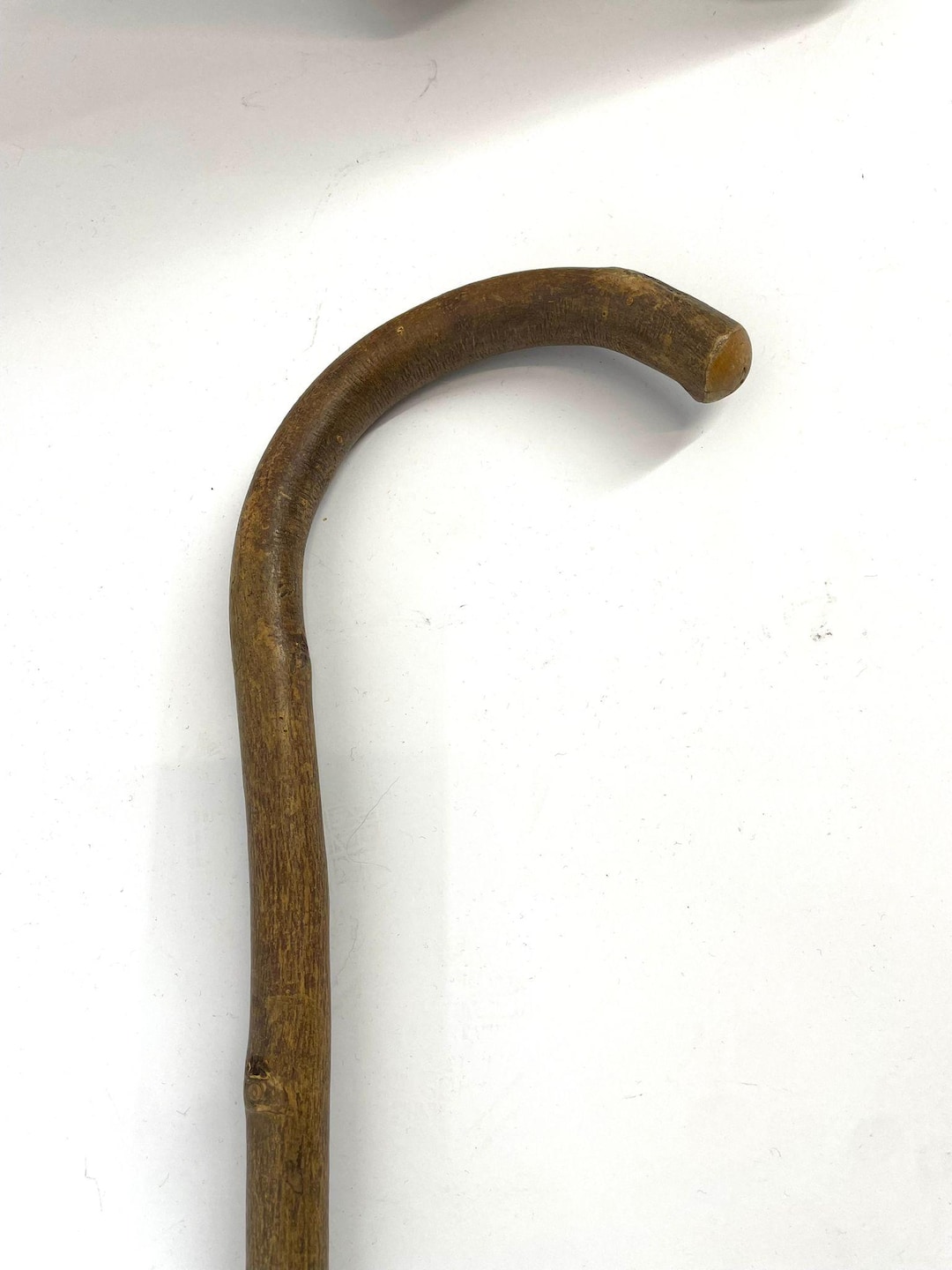 Vintage Natural Branch Walking Stick With Crook Handle and Brass Tip - Etsy