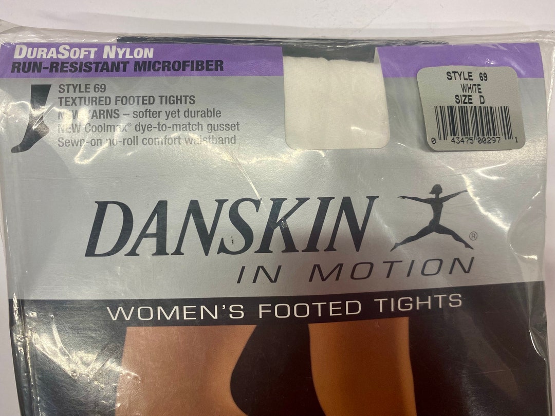 Danskin White Textured Footed Tights - Run Resistant Nylon (size C) - Etsy