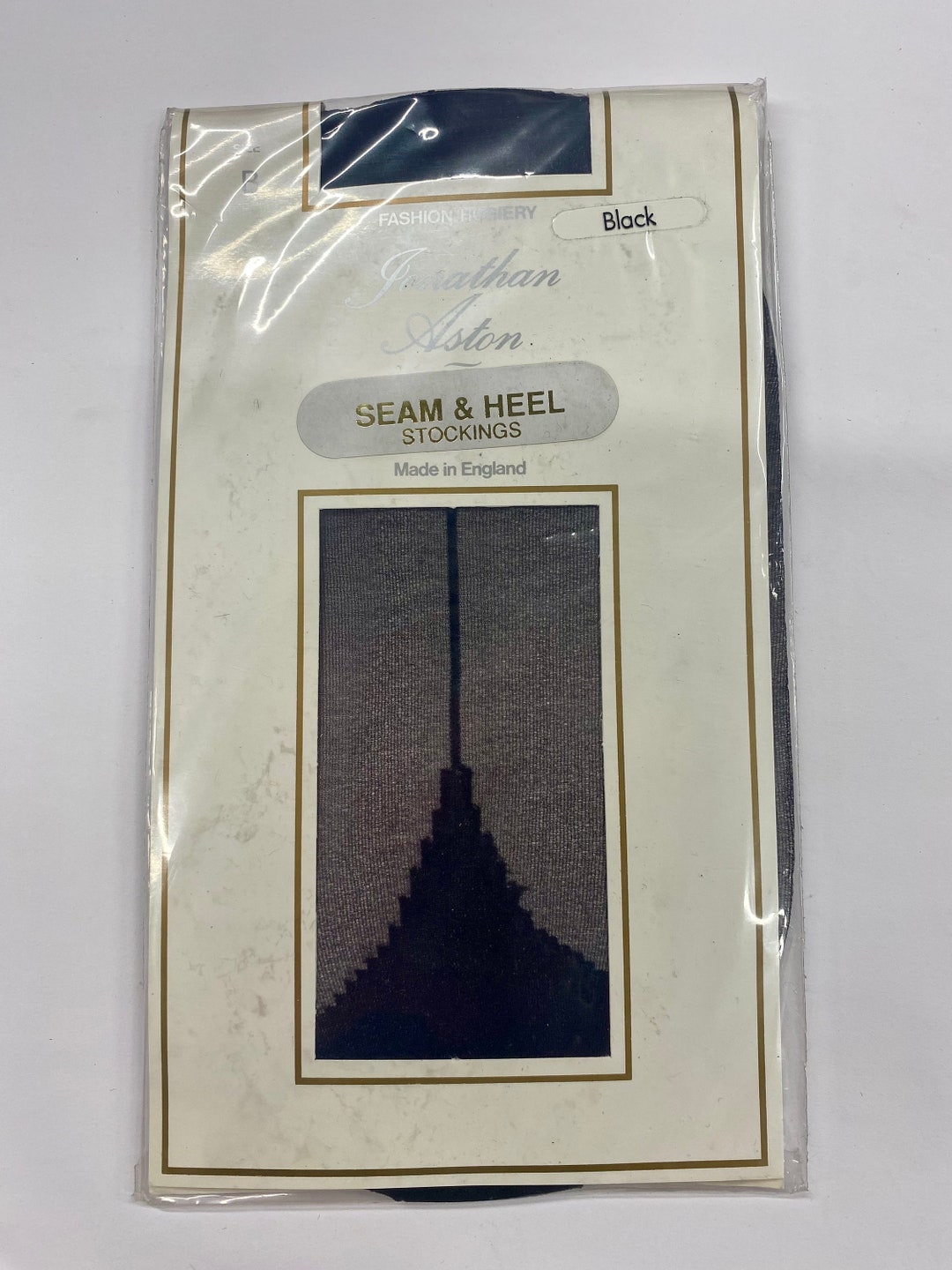 BRAND NEW Jonathan Aston Seam and Heel Black Stockings/tights. Size B ...