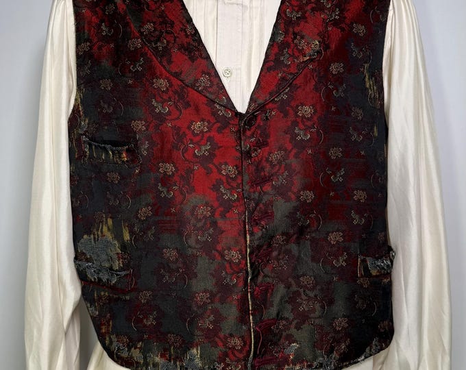 1900s Style Silk Waistcoat: Distressed Theatre Costume (44" Chest) - Etsy
