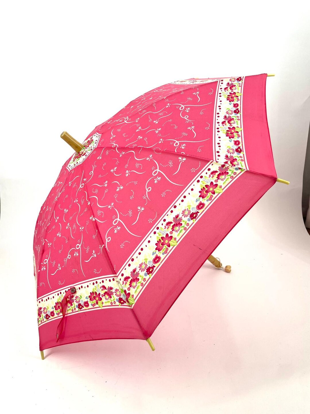 Vintage 60s/70s Pink Floral Parasol/umbrella - Etsy