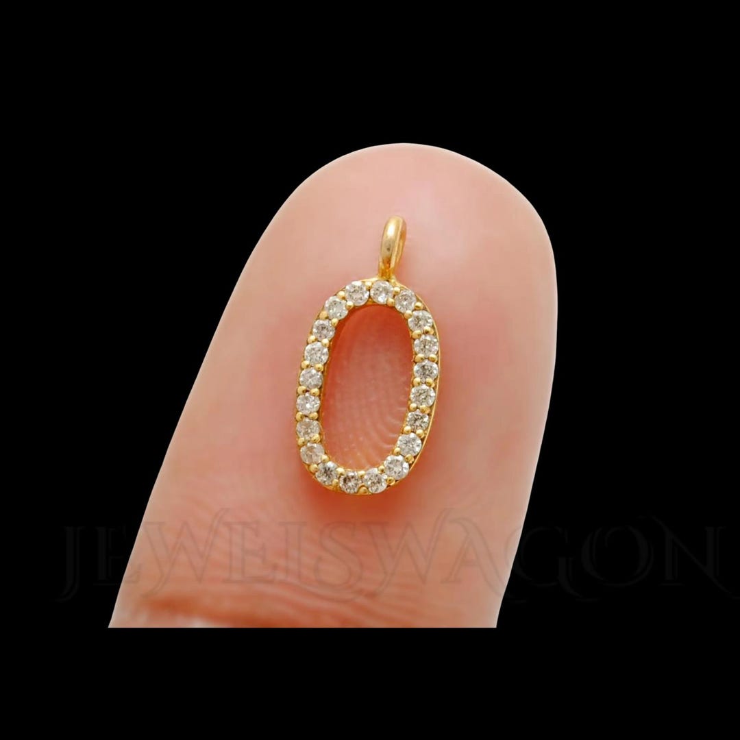 14K Solid Gold Diamond Number Pendant: Personalized Charm Necklace - Etsy