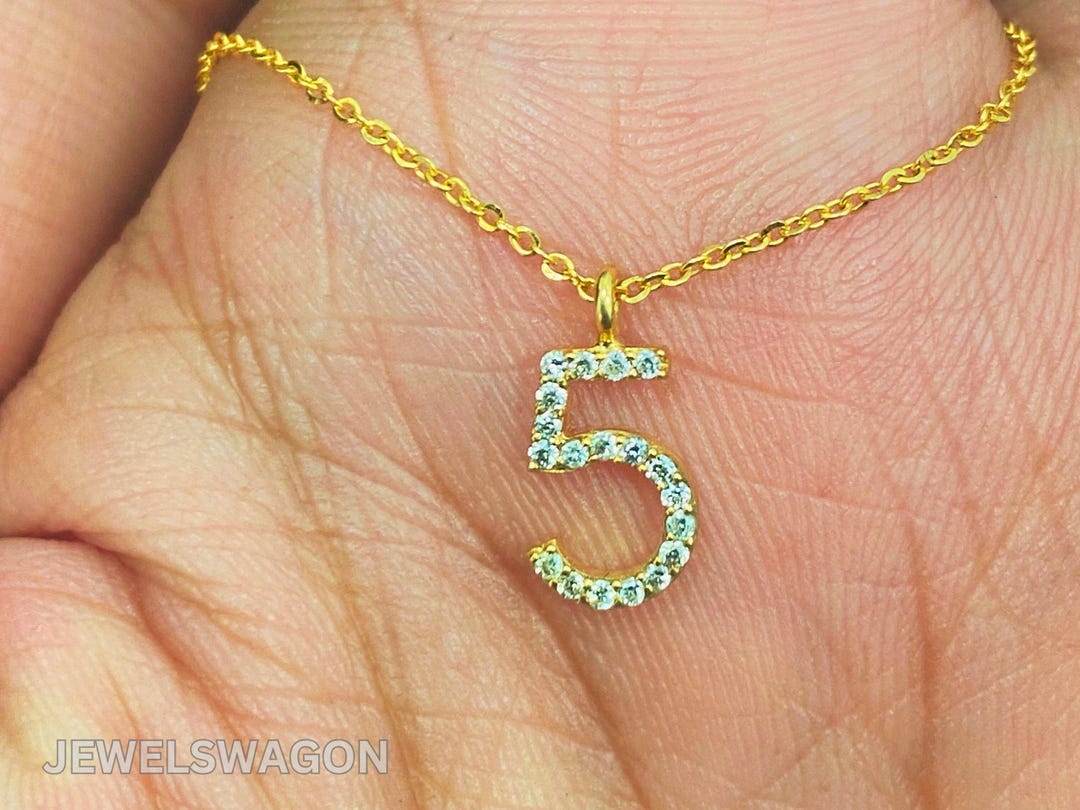 Boho Gold Number Locket Pendant, 14k Gold Diamond Charm Pendant ...