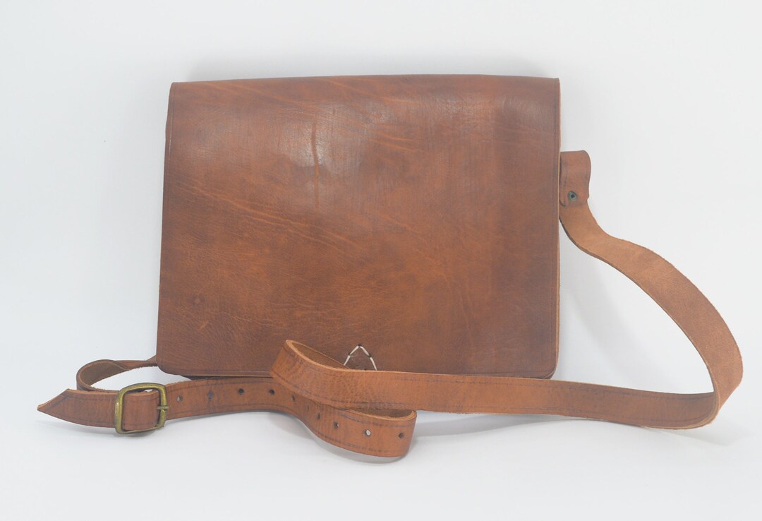 Plain Quality Genuine Moroccan Leather Post Bag- 1 Compartments Leather ...