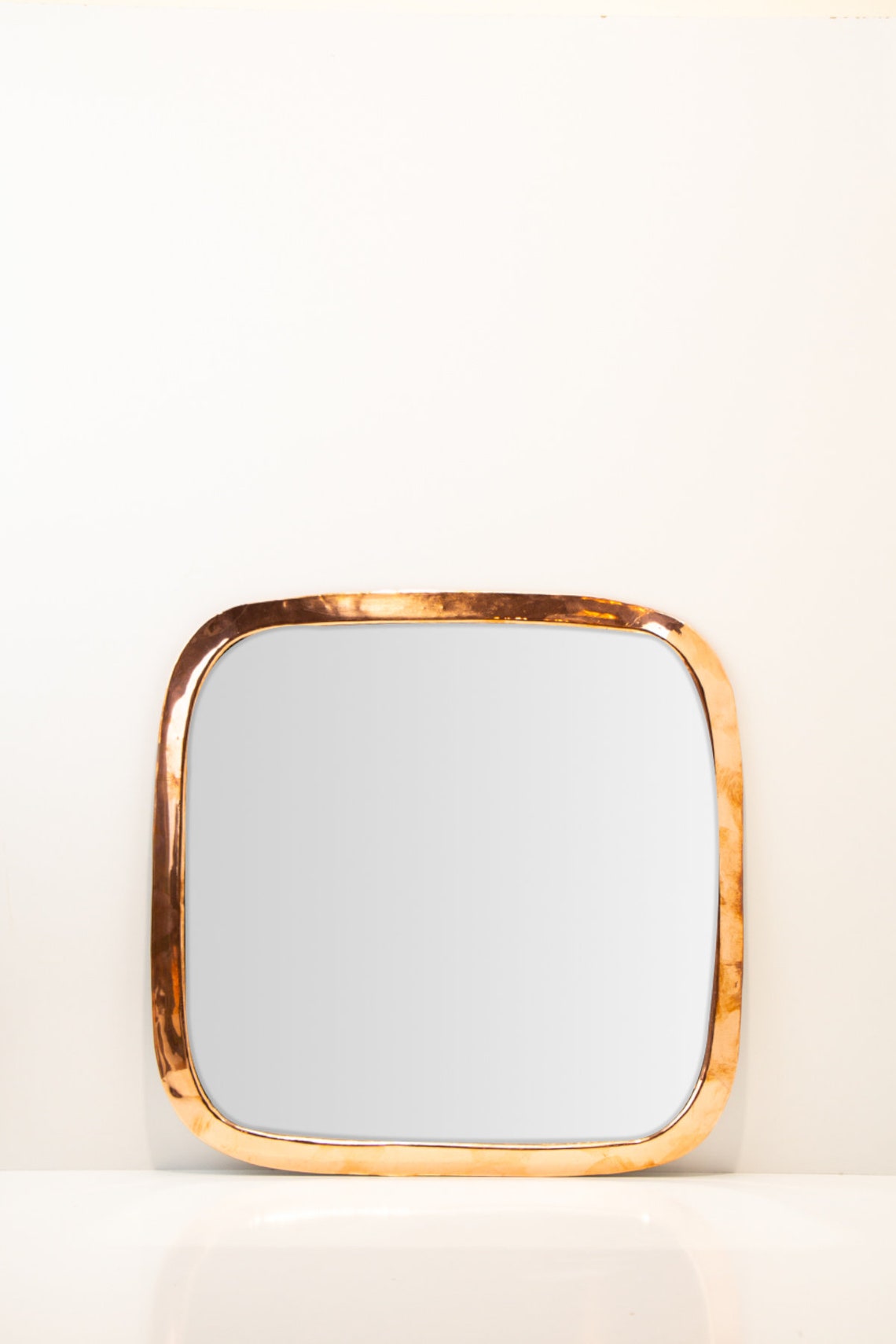 Soft edge square shape Handmade solid Red copper flat metal | Etsy