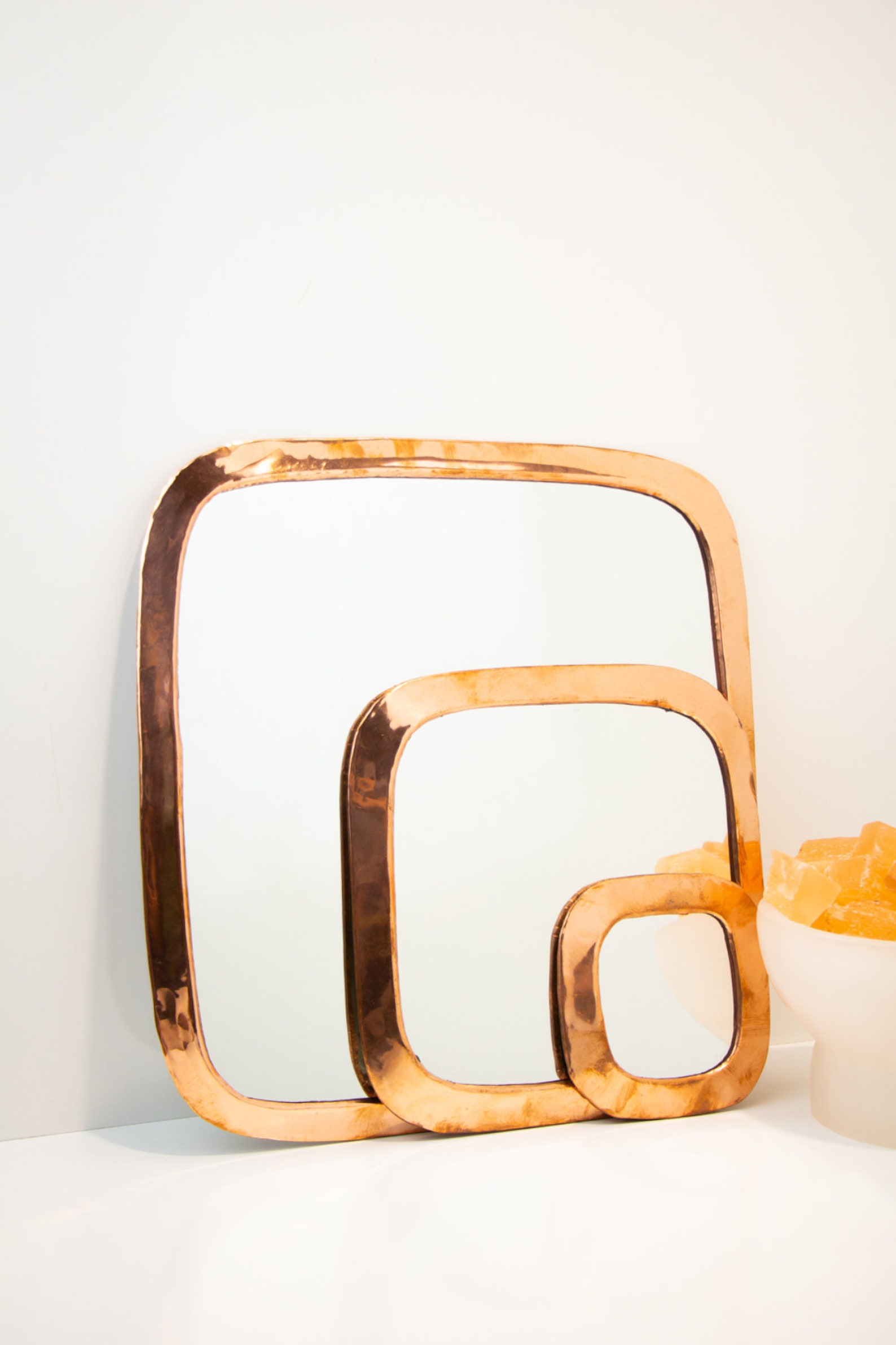 Soft edge square shape Handmade solid Red copper flat metal | Etsy