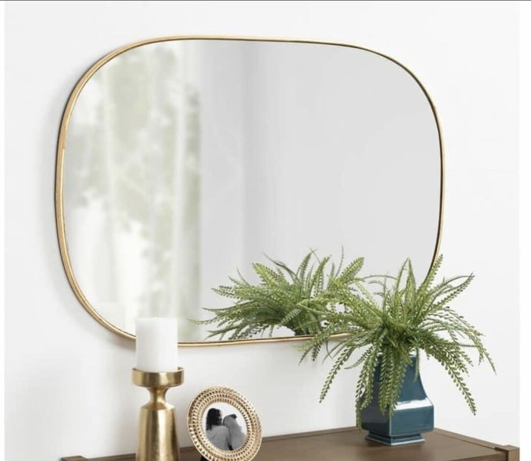 Soft Edge Square Shape Handmade Golden Brass Moroccan Mirror - Etsy UK
