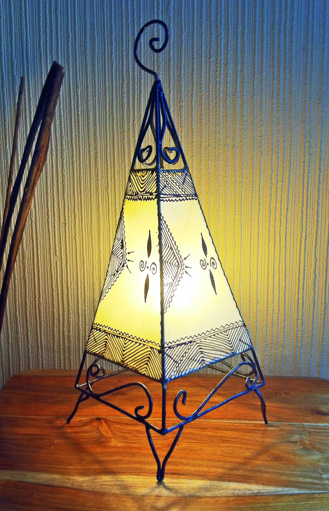 Plain Moroccan Henna Table / Floor Lamp Pyramid Shape Cream 60 CM - Etsy