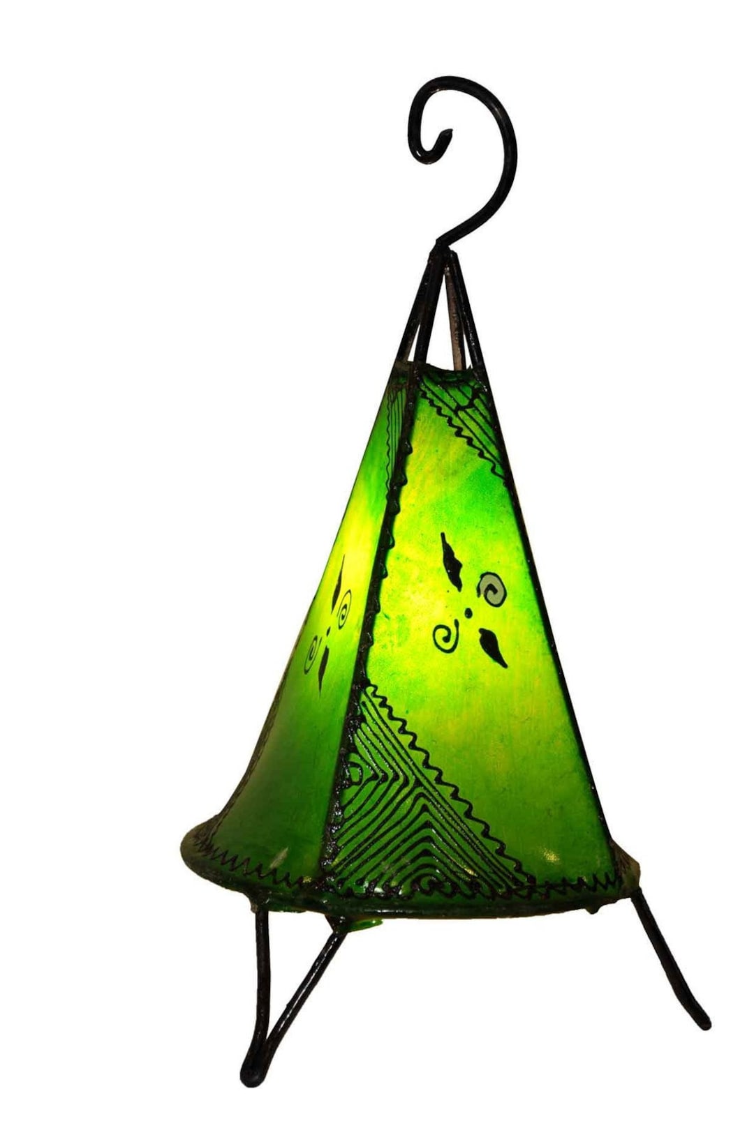 Plain Moroccan Henna Table Lamp Pyramid Shape Green 38 CM - Etsy
