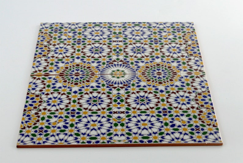 Ronda Beige & Blue Set of 2 Moroccan Glazed Ceramic Wall - Etsy UK