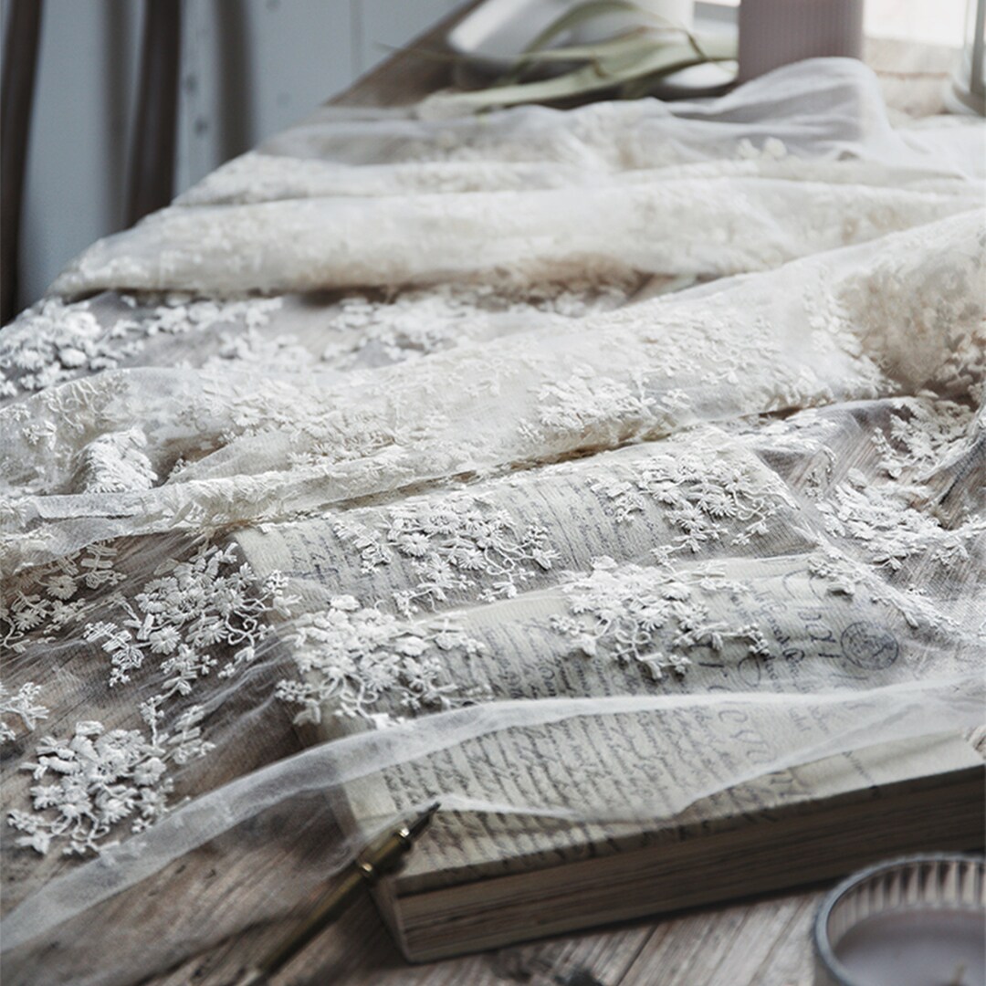 50cm125cmfloral Lace Embroidery Fabric by Half - Etsy