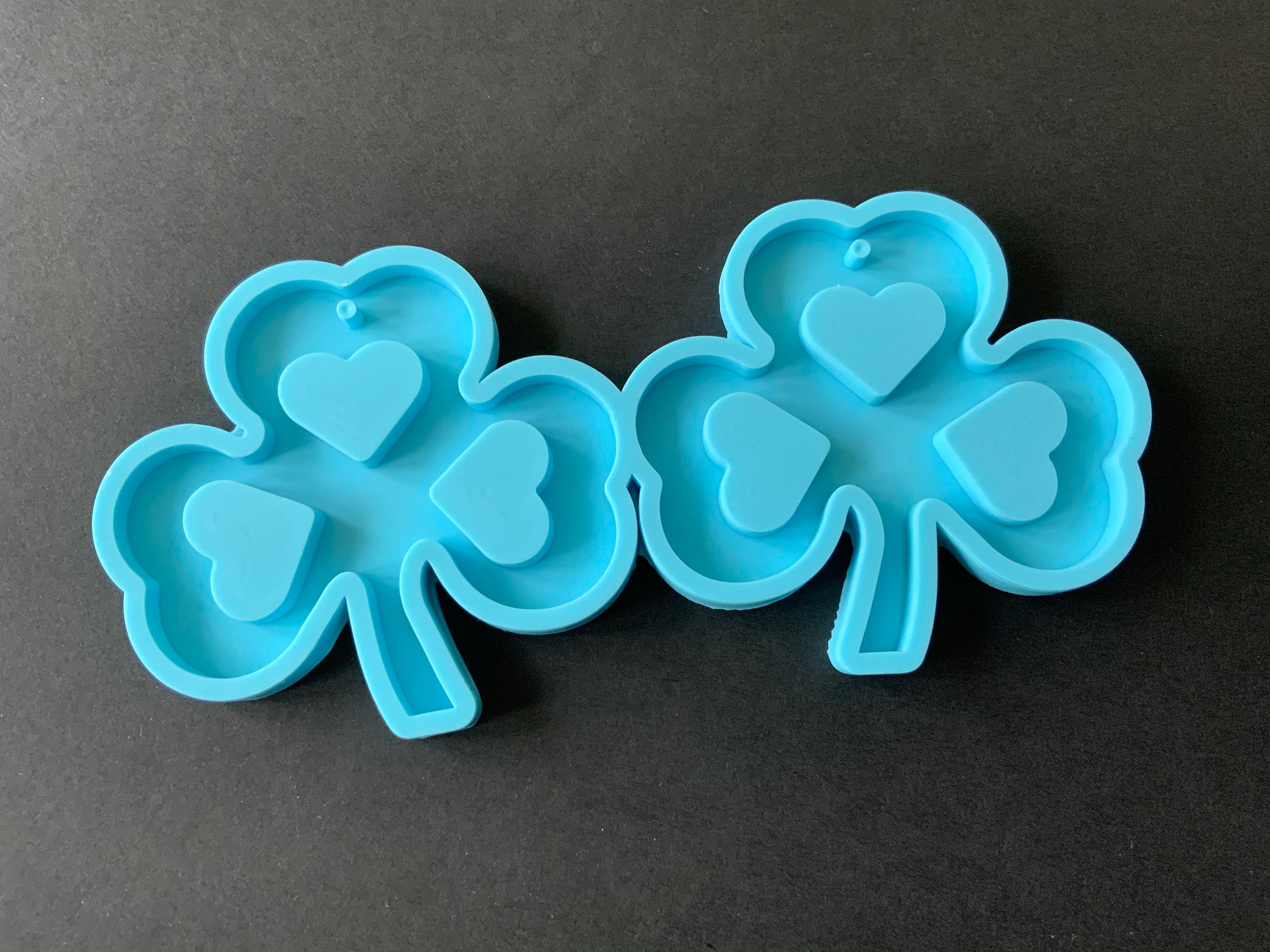 Juego de 2 moldes de trébol molde de trébol de 4 hojas molde | Etsy