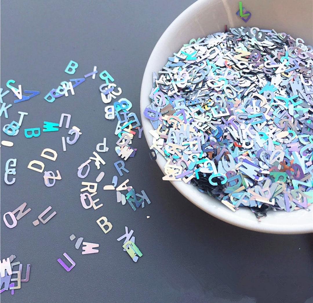 Alphabet Sequins Holographic Letter Sequins Silver Holo - Etsy UK