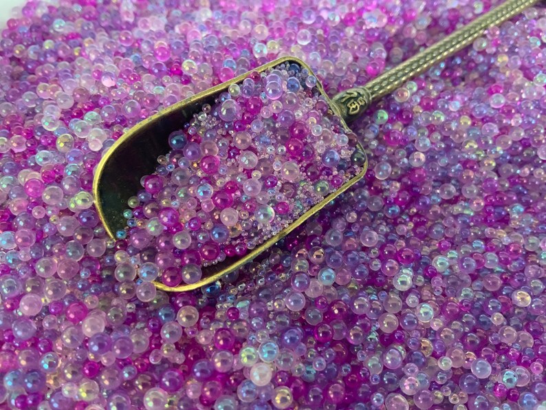 Purple Glass Bubbles Tiny Glass Bubbles Shaker Filler | Etsy UK