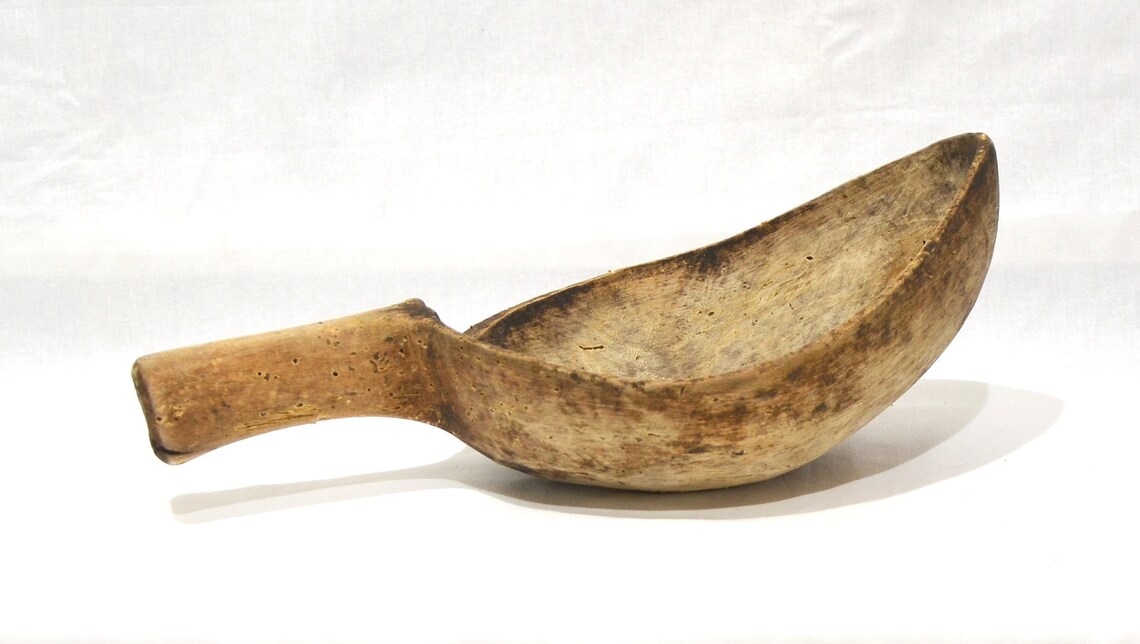 Vintage Large grain scoop / Vintage Wooden Scoop / kitchen | Etsy