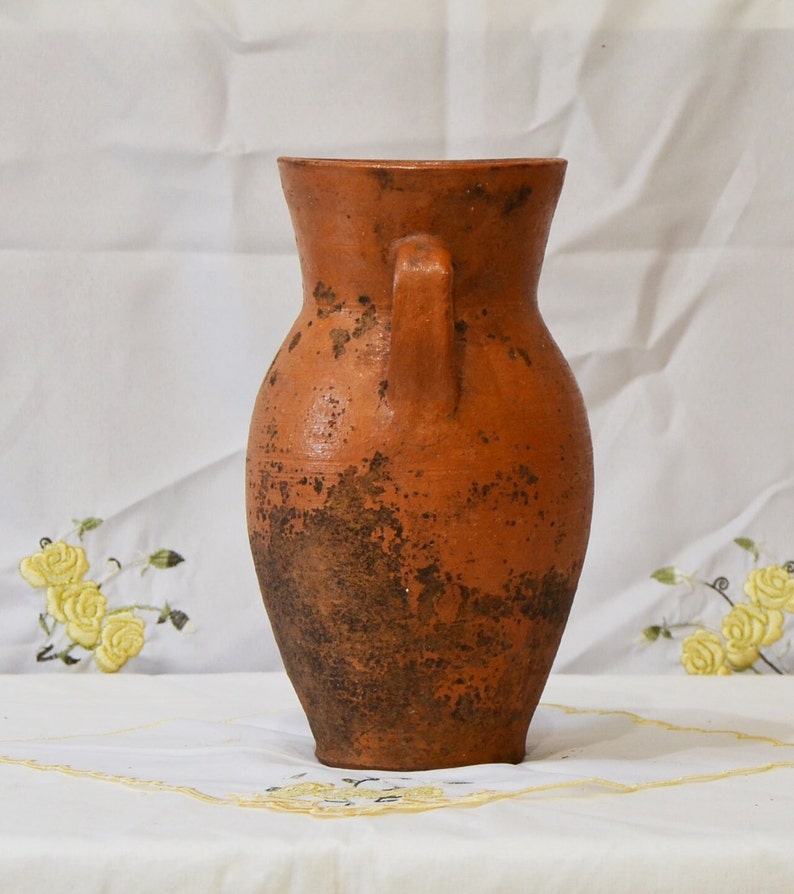 Tall Antique Pitcher. Wabi Sabi Pottery Primitive Vessel. - Etsy
