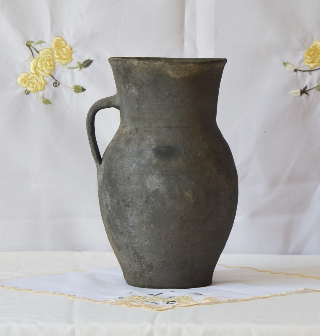 Large Black Ceramic Vase. Rustic Ceramic Pot. Wabi Sabi Pottery Black ...